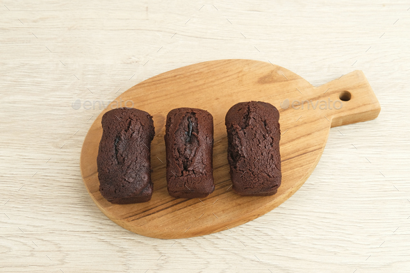 Kue Balok Cokelat or Cake with melted chocolate filling Stock Photo by ...