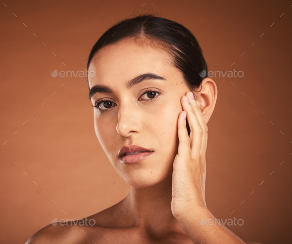 Cosmetics, skincare and young woman pride with natural beauty ...