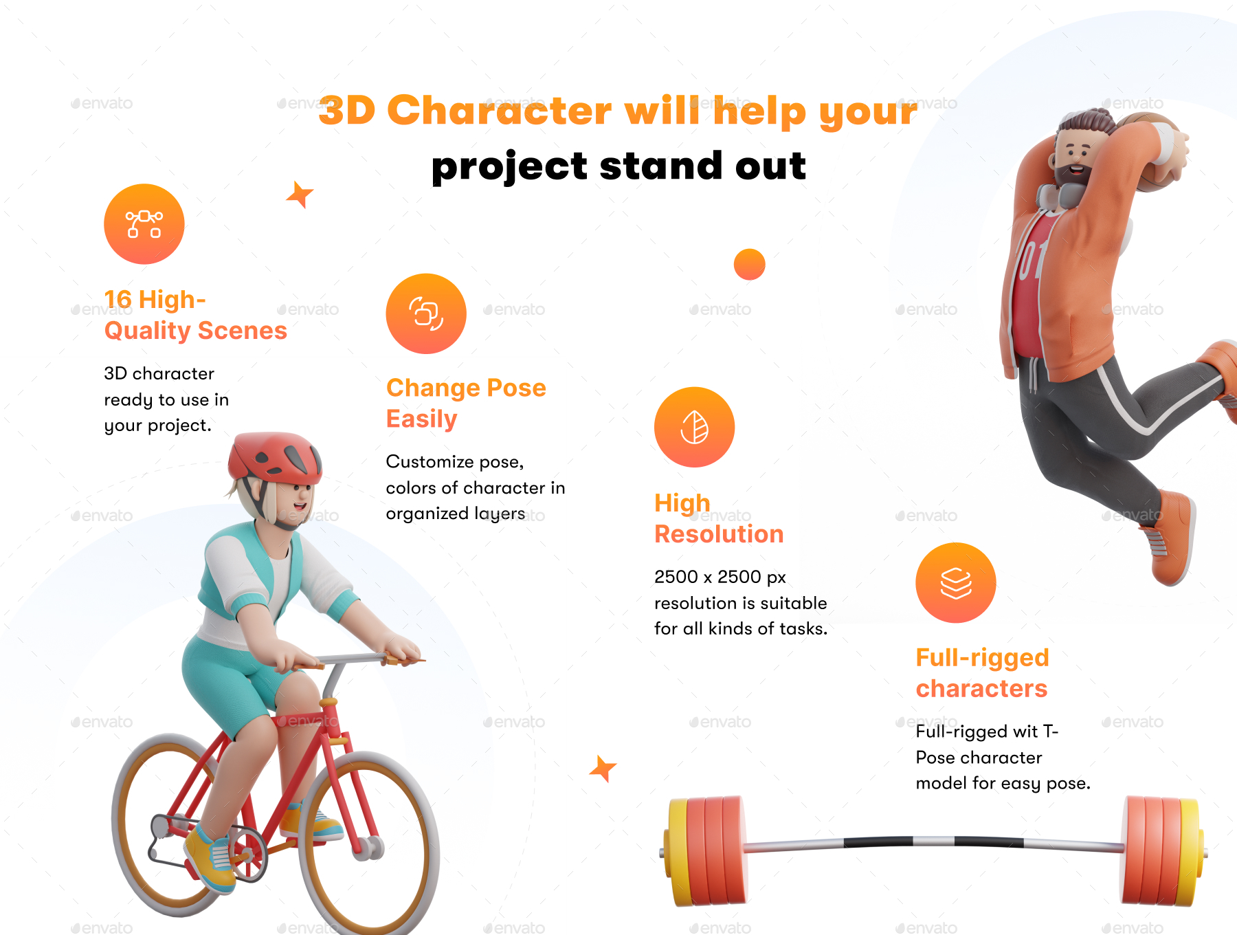 3D Character Sports Pack, Graphics | GraphicRiver