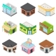Store Facade Front Shop Icons Set Isometric Style, Vectors | GraphicRiver