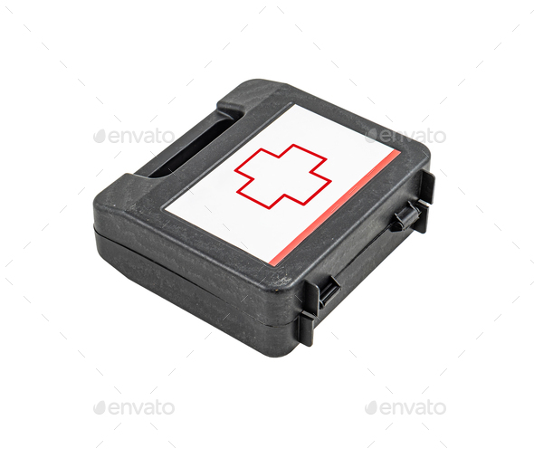 First aid kit plastic box isolated on white background Stock Photo by ...