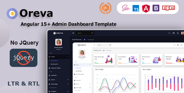 Oreva - Angular 15+ Admin Dashboard Template + UI Kit by redstartheme