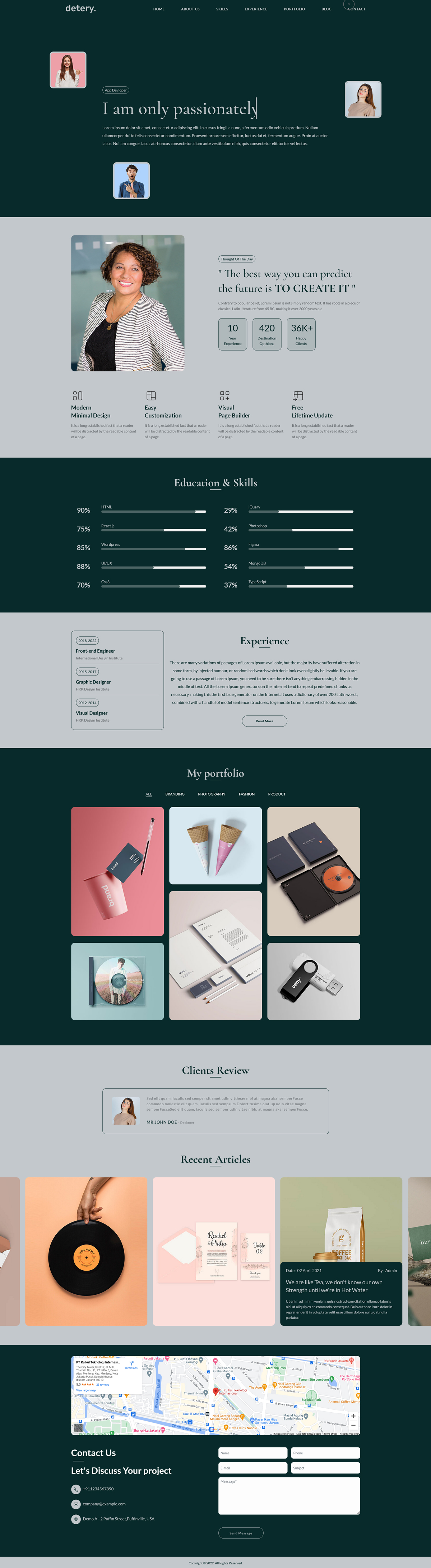 Detery - React Personal Portfolio Template by eptheme | ThemeForest