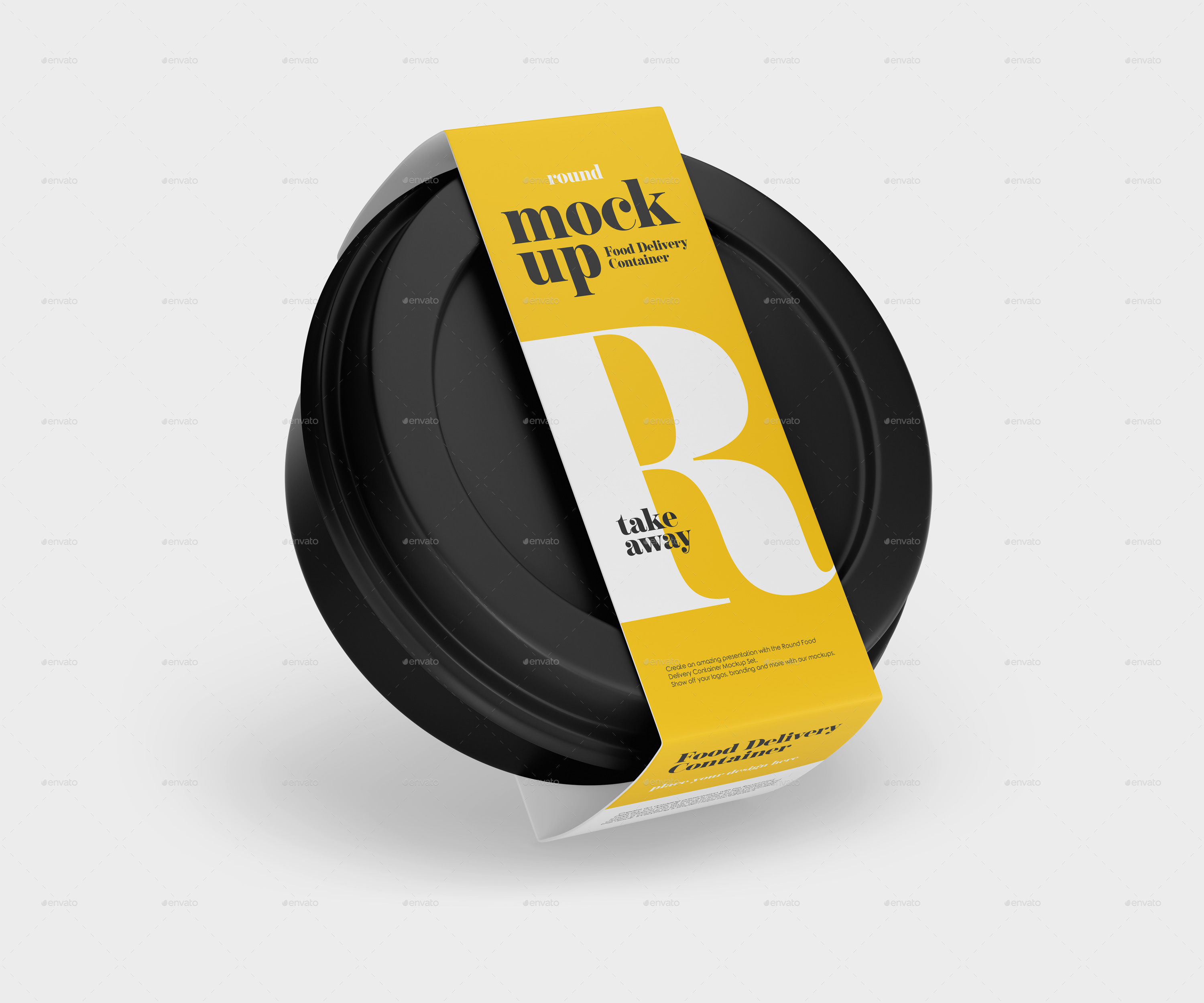 Round Food Delivery Container Mockup Set, Graphics | GraphicRiver