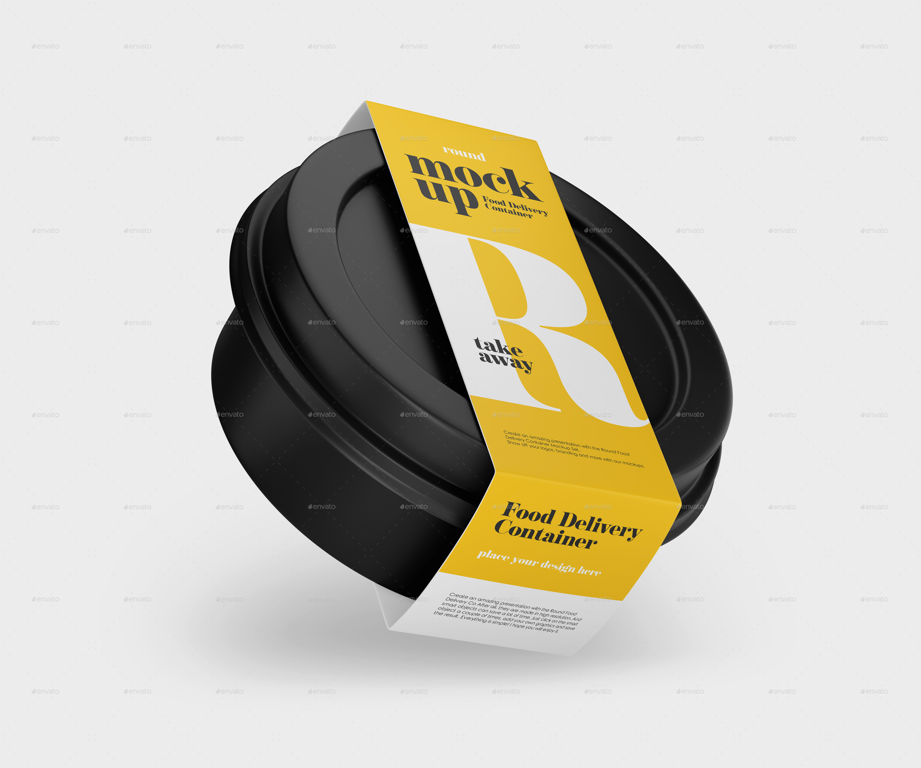 Round Food Delivery Container Mockup Set, Graphics | GraphicRiver
