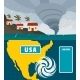 Hurricane Storm Banner Concept Set Flat Style, Vectors | GraphicRiver