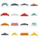 Canopy Shed Overhang Icons Set Flat Style, Vectors | GraphicRiver