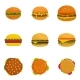 Burger Sandwich Bread Bun Icons Set Flat Style, Vectors | GraphicRiver