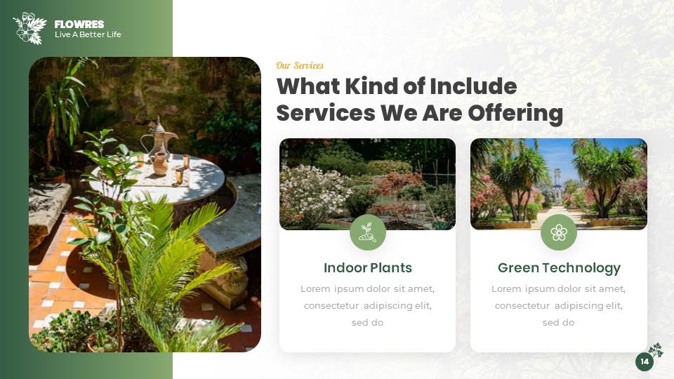 Flowres - Garden & Planting PowerPoint Template, Presentation Templates