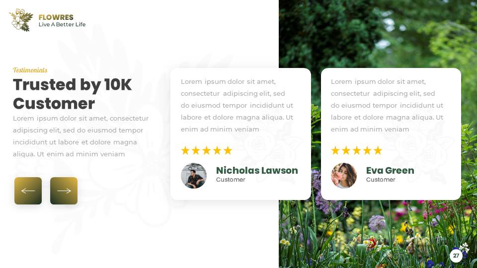Flowres - Garden & Planting PowerPoint Template, Presentation Templates