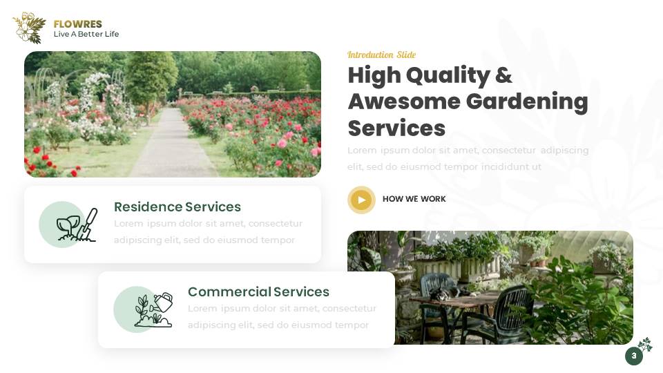 Flowres - Garden & Planting PowerPoint Template, Presentation Templates