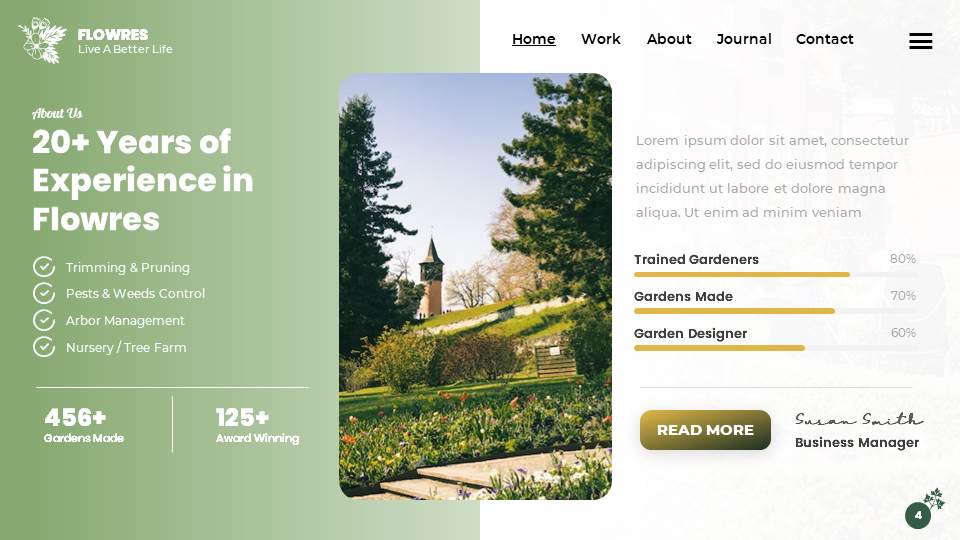 Flowres - Garden & Planting PowerPoint Template, Presentation Templates