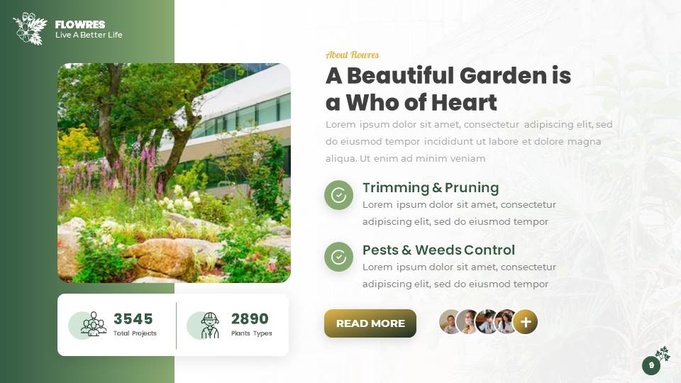 Flowres - Garden & Planting PowerPoint Template, Presentation Templates