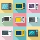 Microwave Icon Set Flat Style, Vectors | GraphicRiver