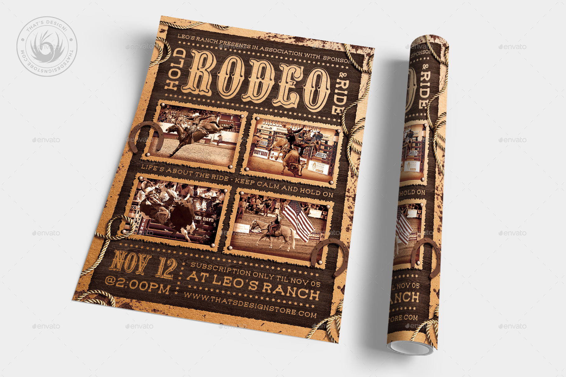 Western Rodeo Flyer Template V4, Print Templates | GraphicRiver