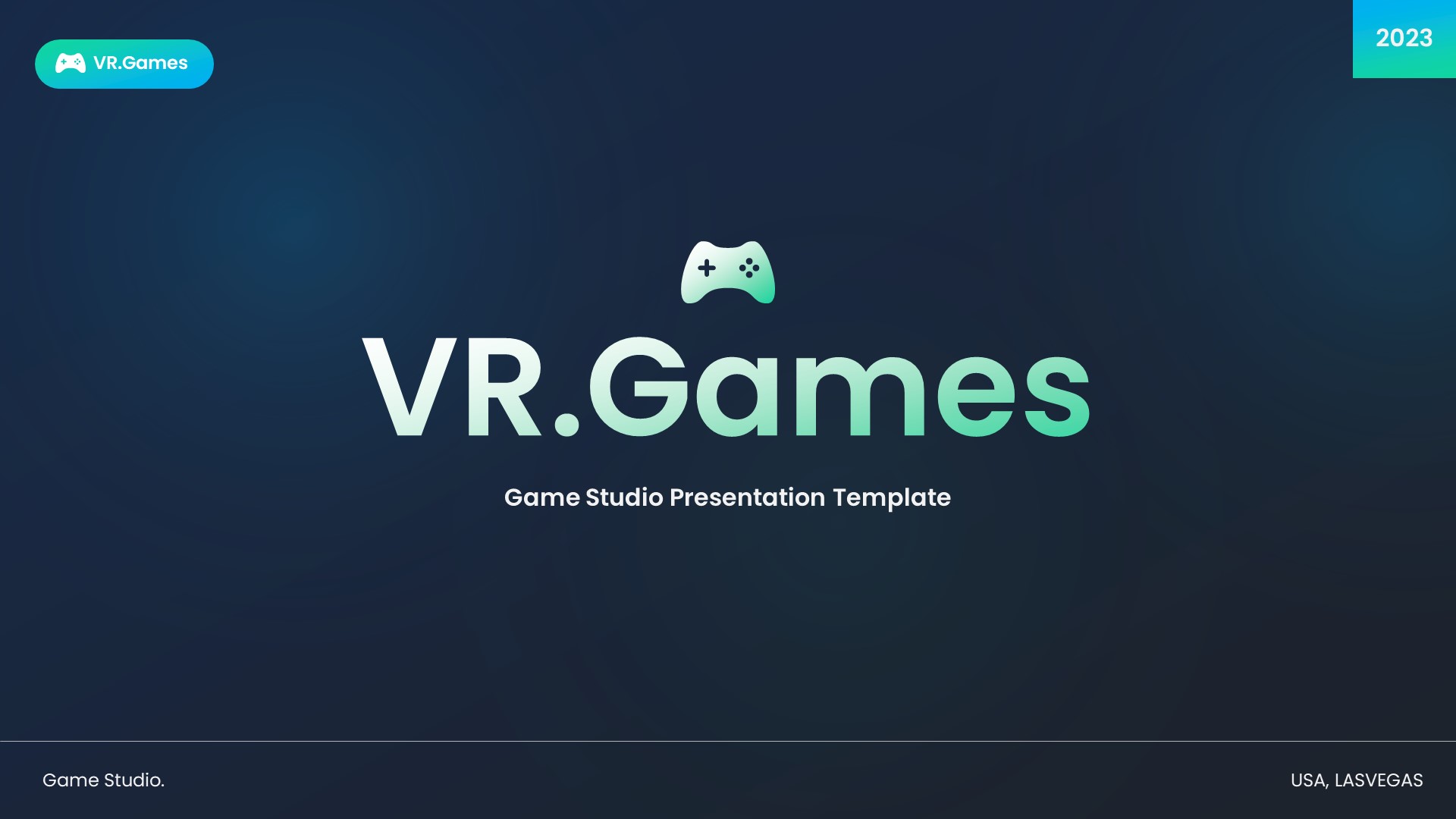 VR Games - Gaming Studio Powerpoint Template, Presentation Templates