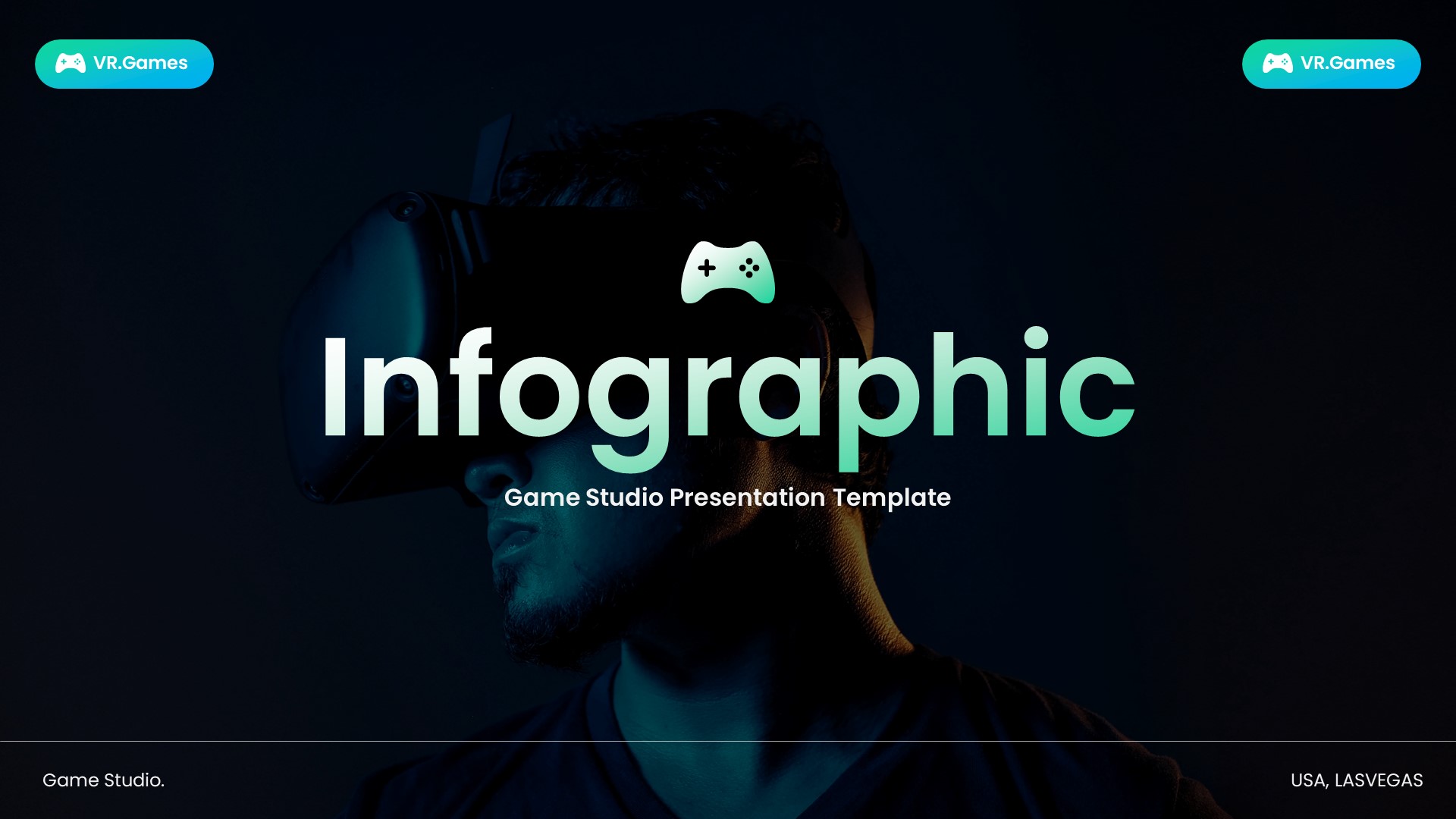 VR Games - Gaming Studio Powerpoint Template, Presentation Templates