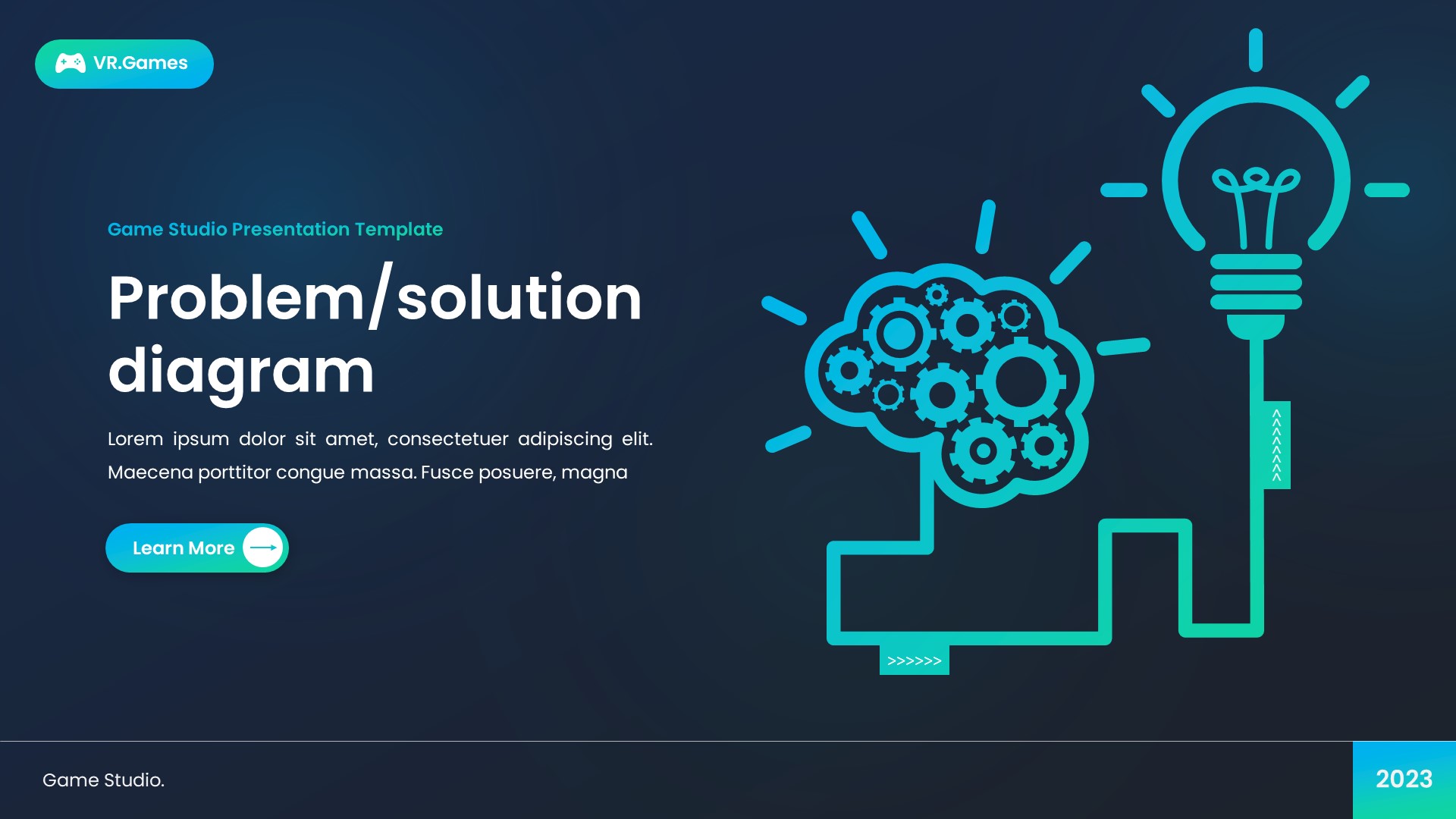 VR Games - Gaming Studio Powerpoint Template, Presentation Templates