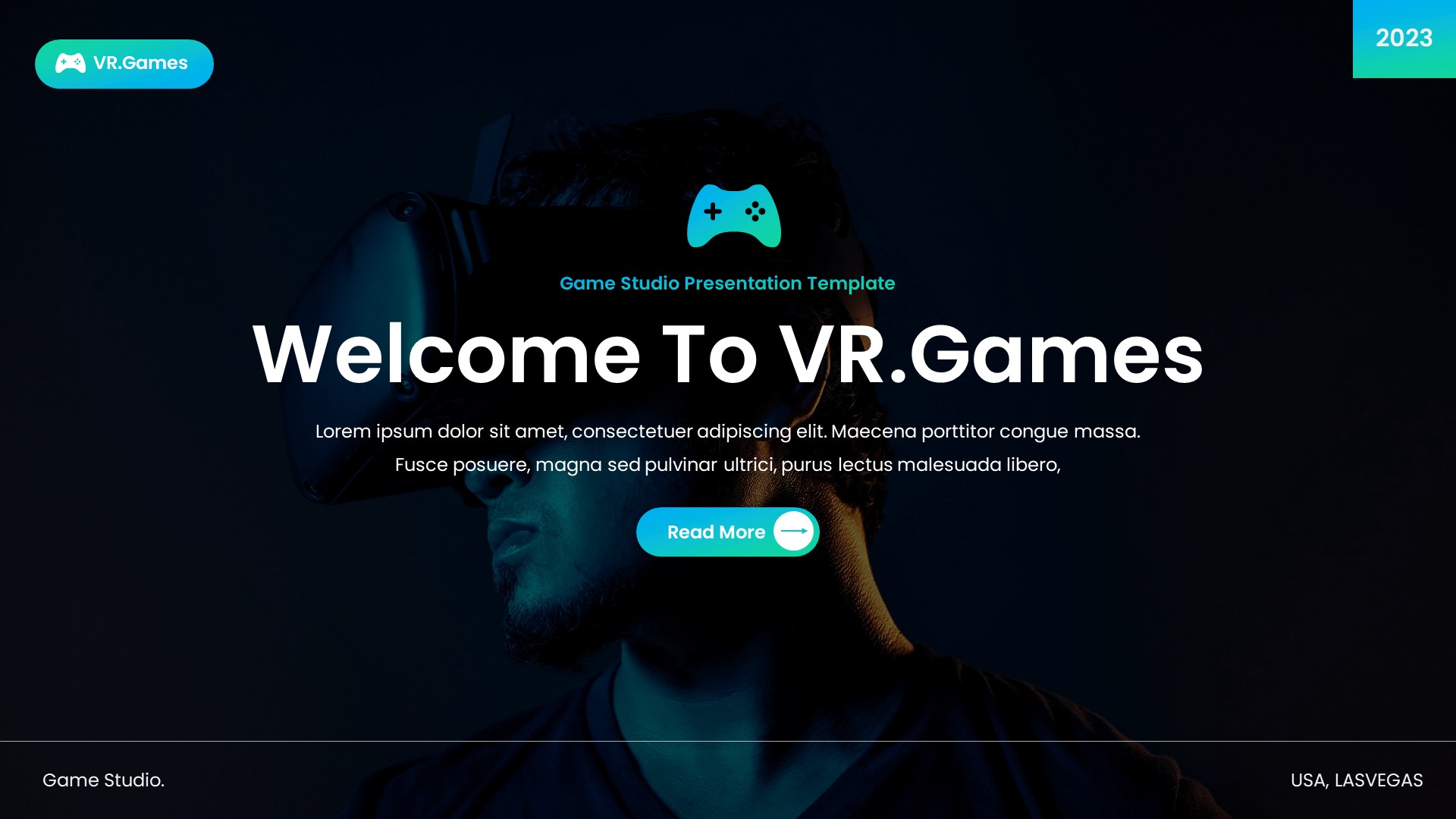 VR Games - Gaming Studio Powerpoint Template, Presentation Templates