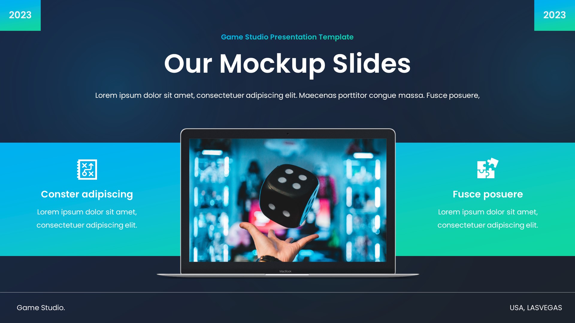 VR Games - Gaming Studio Powerpoint Template, Presentation Templates