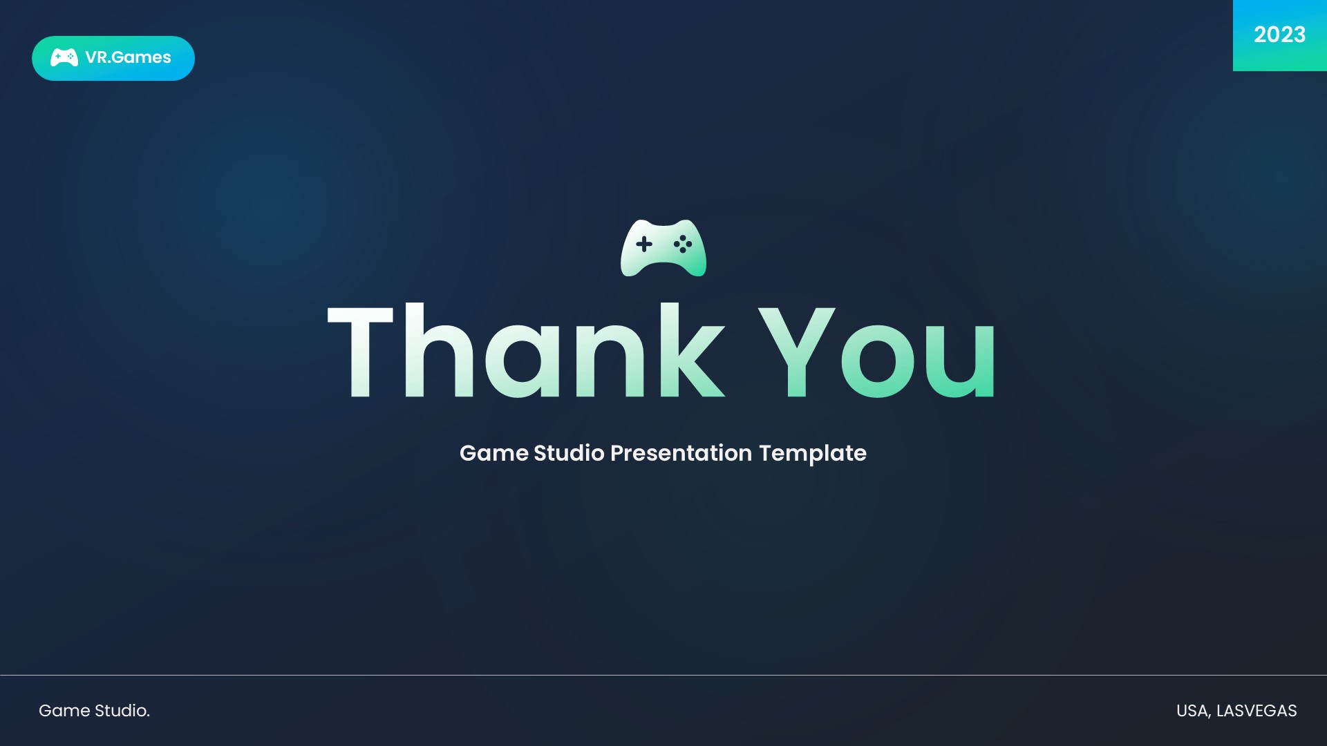 VR Games - Gaming Studio Powerpoint Template, Presentation Templates