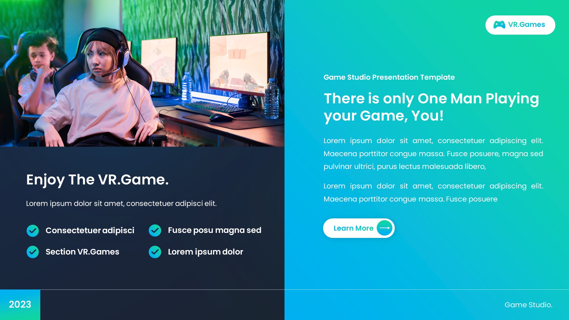 VR Games - Gaming Studio Keynote Template, Presentation Templates ...