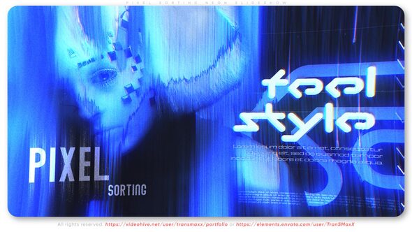 Pixel Sorting Neon Slideshow, After Effects Project Files | VideoHive