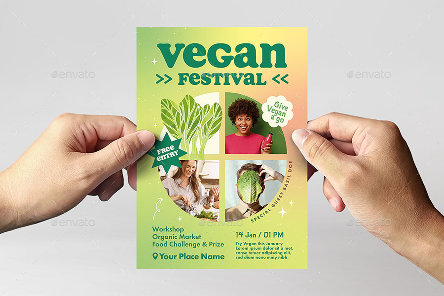 Vegan Flyer Template, Print Templates | GraphicRiver
