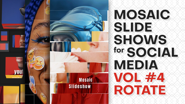 Mosaic Slideshows for Social Media. Vol 4 ROTATE, After Effects Project ...