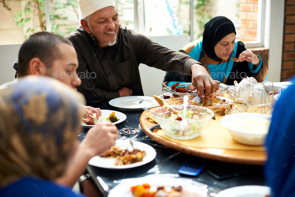 Muslim Family Eating