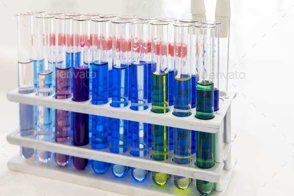 colorful test tubes in a chemical laboratory Stock Photo by ...