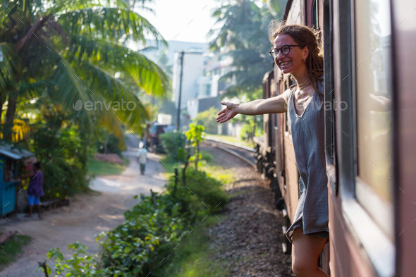 Girl in train Stock Photo by Galyna_Andrushko | PhotoDune