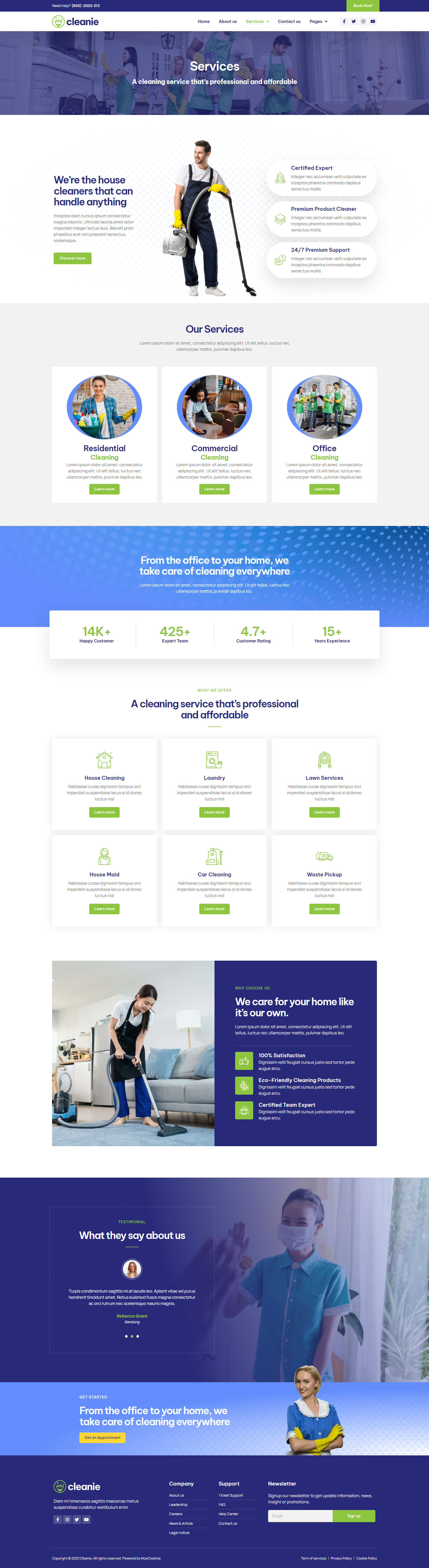 Cleanie - Cleaning Service Company Elementor Template Kit by moxcreative