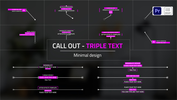 Triple Text Call - Outs | MOGRTs, Premiere Pro Templates | VideoHive