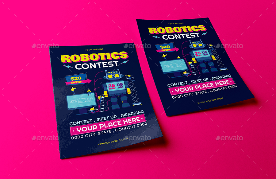 Robotic Contest Flyer, Print Templates | GraphicRiver