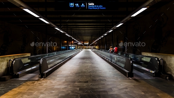 Moving walkways in a subway station Stock Photo by wirestock | PhotoDune