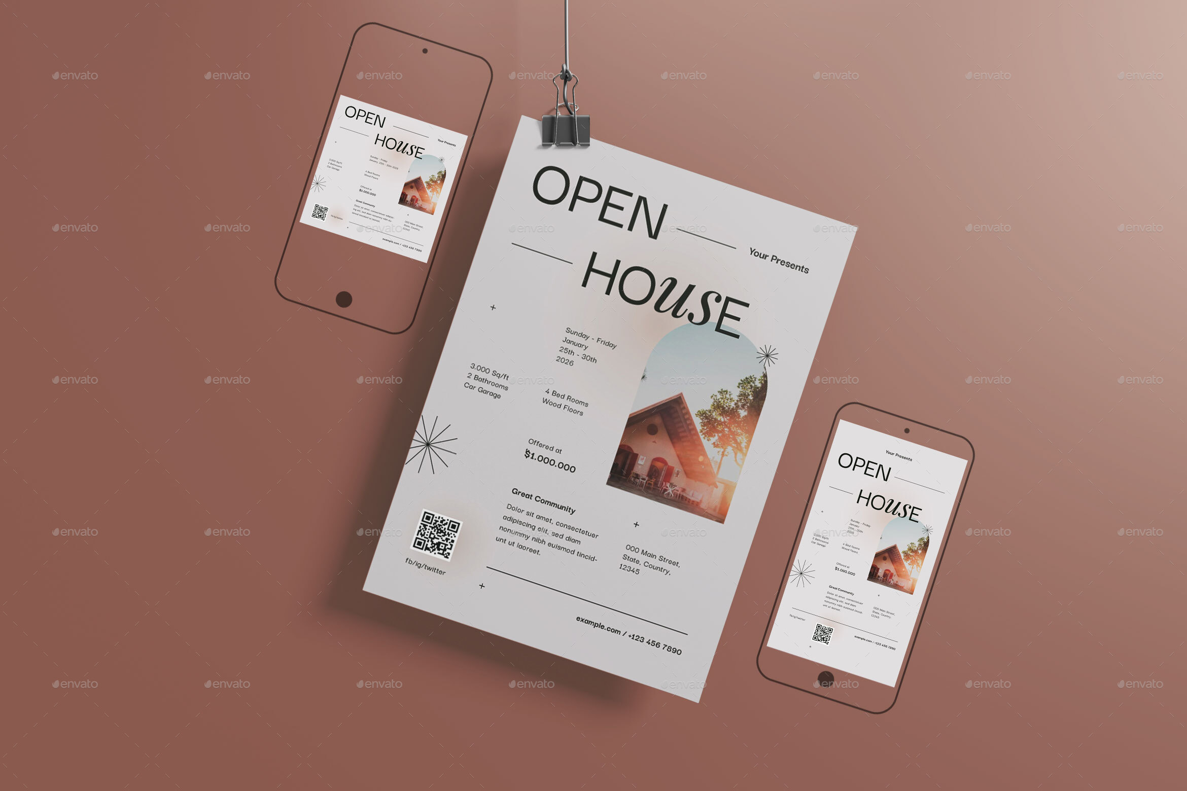 Open House Flyer Set, Print Templates | GraphicRiver