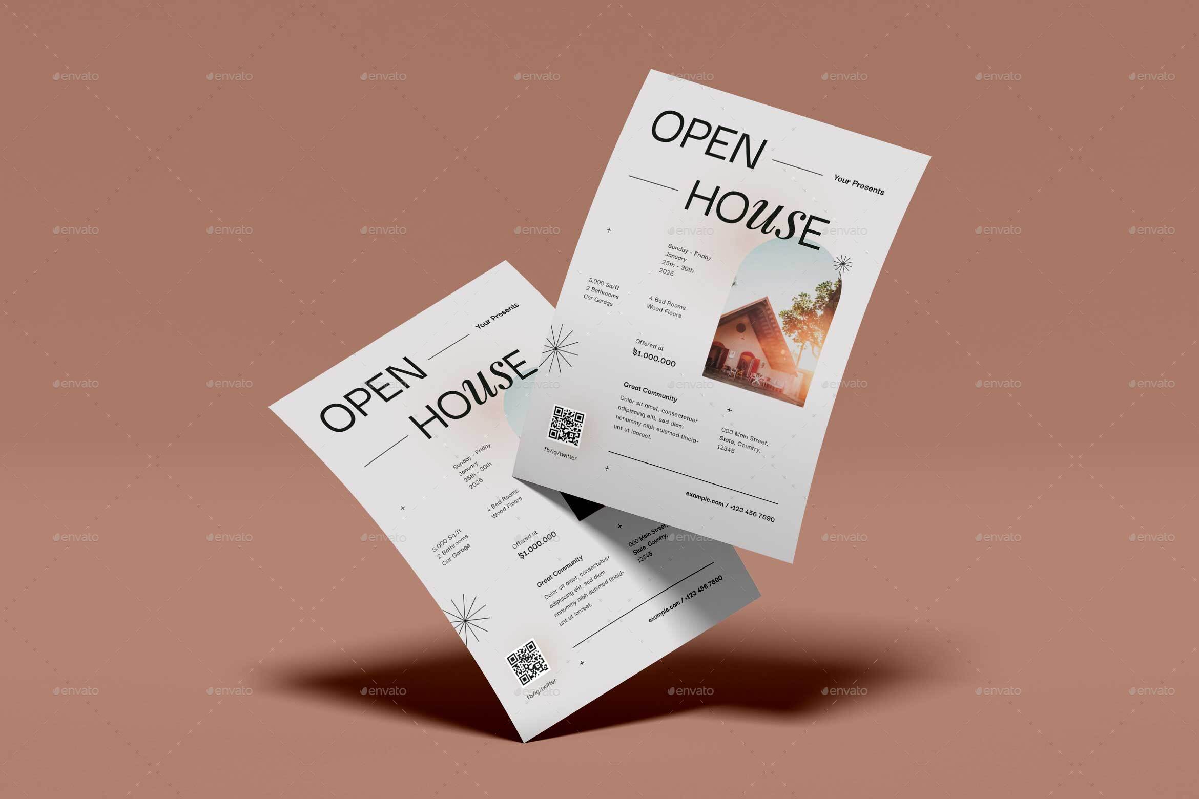 Open House Flyer Set, Print Templates | GraphicRiver
