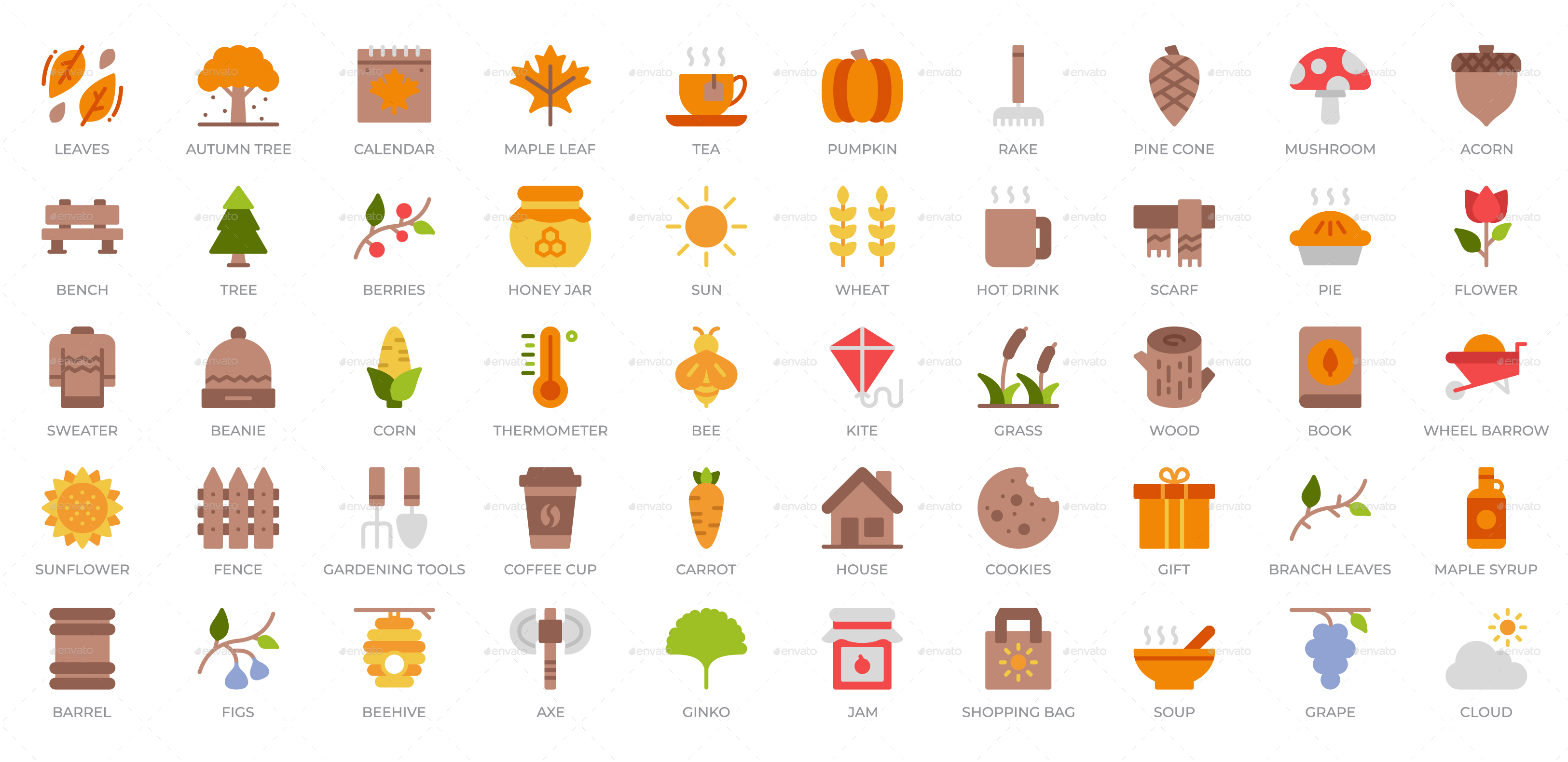 Autumn Icons Pack, Icons | GraphicRiver
