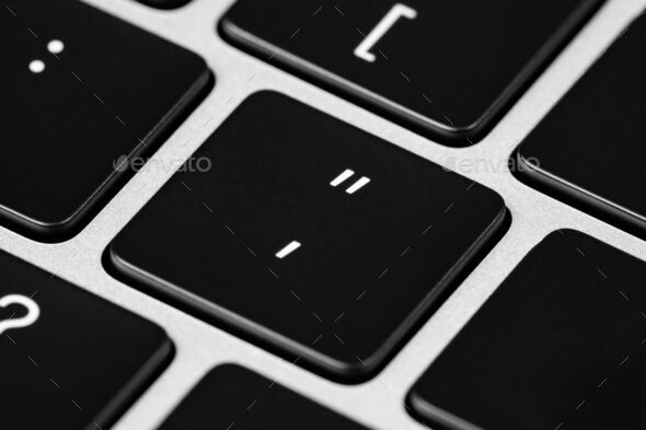 "Quotation Mark" and "Apostrophe" key on keyboard Stock Photo by wirestockc