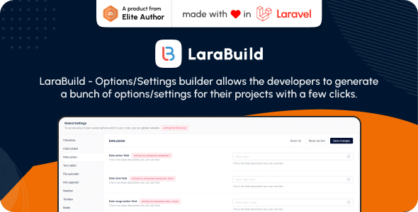 LaraBuild - A laravel option builder package by AmentoTech | CodeCanyon