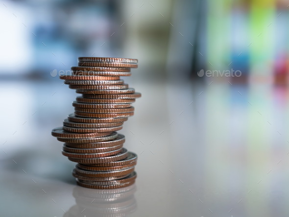 Stack coin on Blur Background Stock Photo by wing-wing | PhotoDune