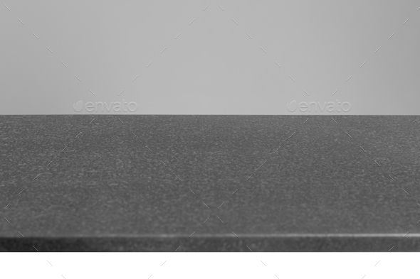 metal table surface on gray wall background for copy-space Stock Photo ...