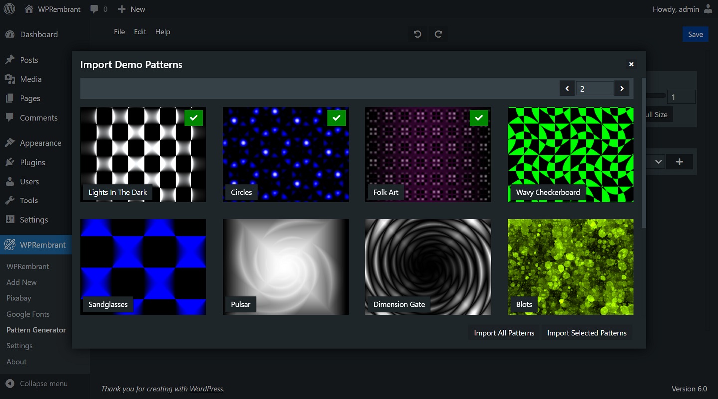 Procedural Pattern Generator Addon For WPRembrant Image Editor by andrasweb