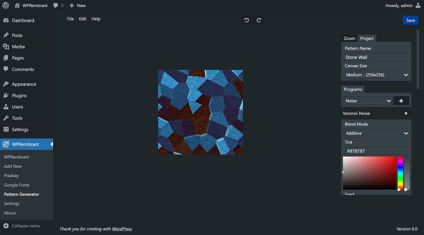 Procedural Pattern Generator Addon For WPRembrant Image Editor by andrasweb