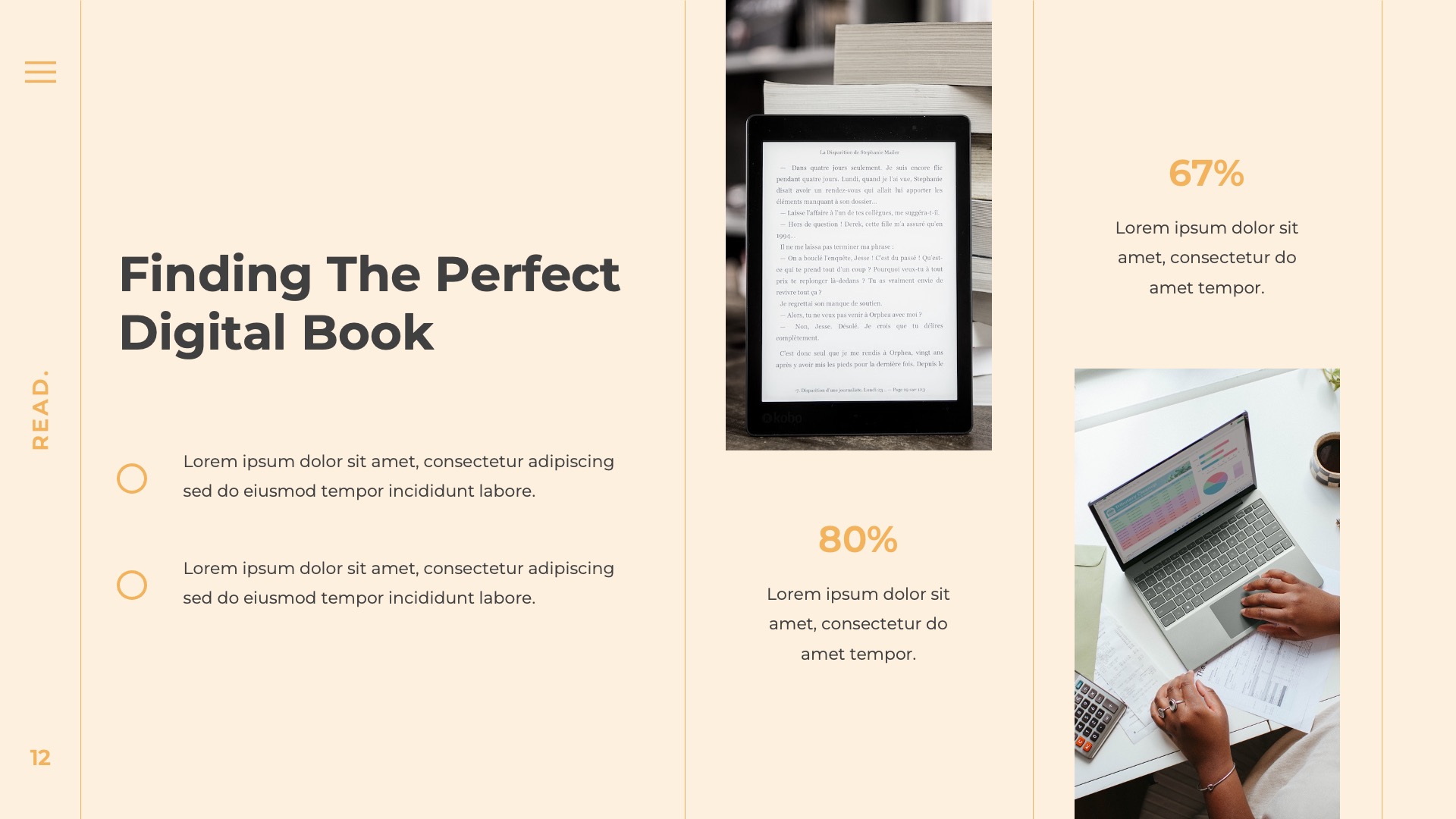 Read - Digital Book Library Application PowerPoint, Presentation Templates