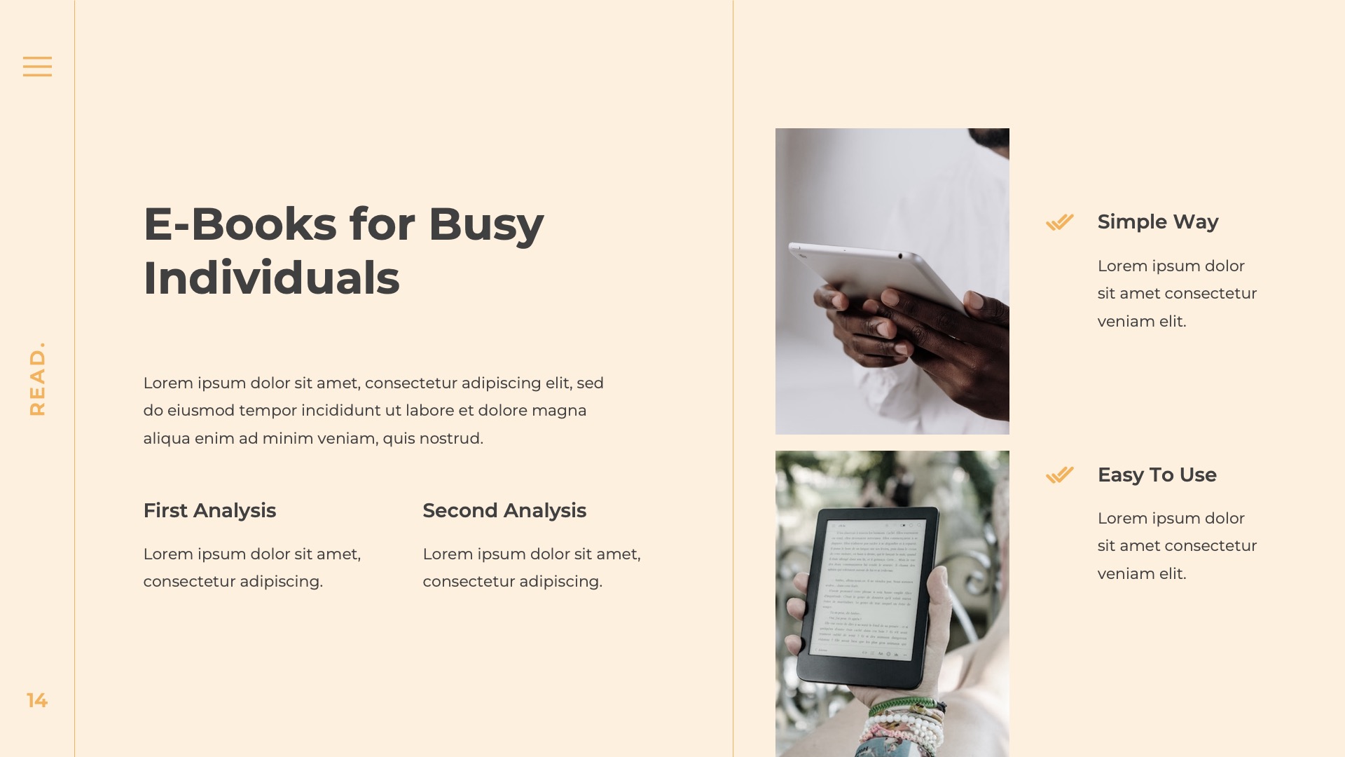 Read - Digital Book Library Application PowerPoint, Presentation Templates