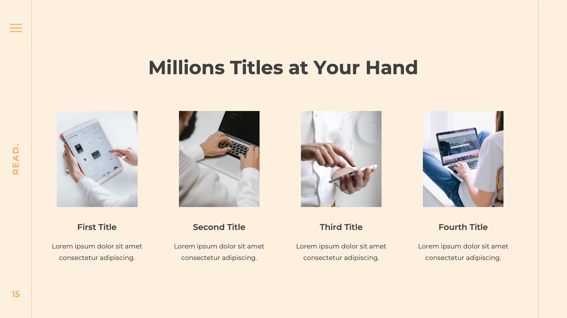 Read - Digital Book Library Application PowerPoint, Presentation Templates