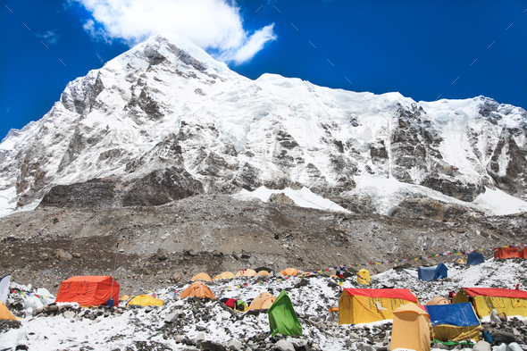 Mount Everest base camp Stock Photo by Slepitssskaya | PhotoDune