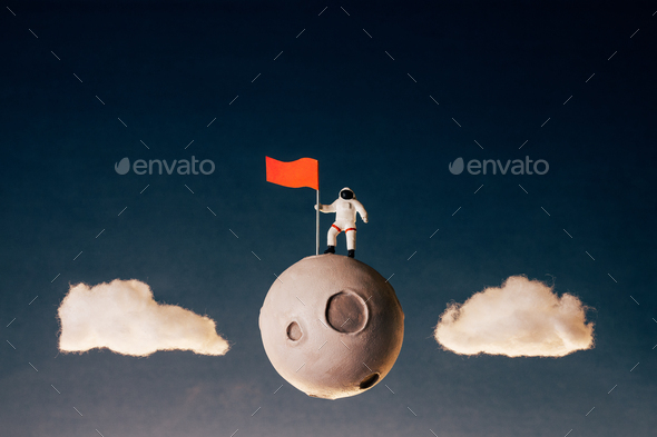 Astronaut on the Moon landscape Stock Photo by hardi_wb | PhotoDune